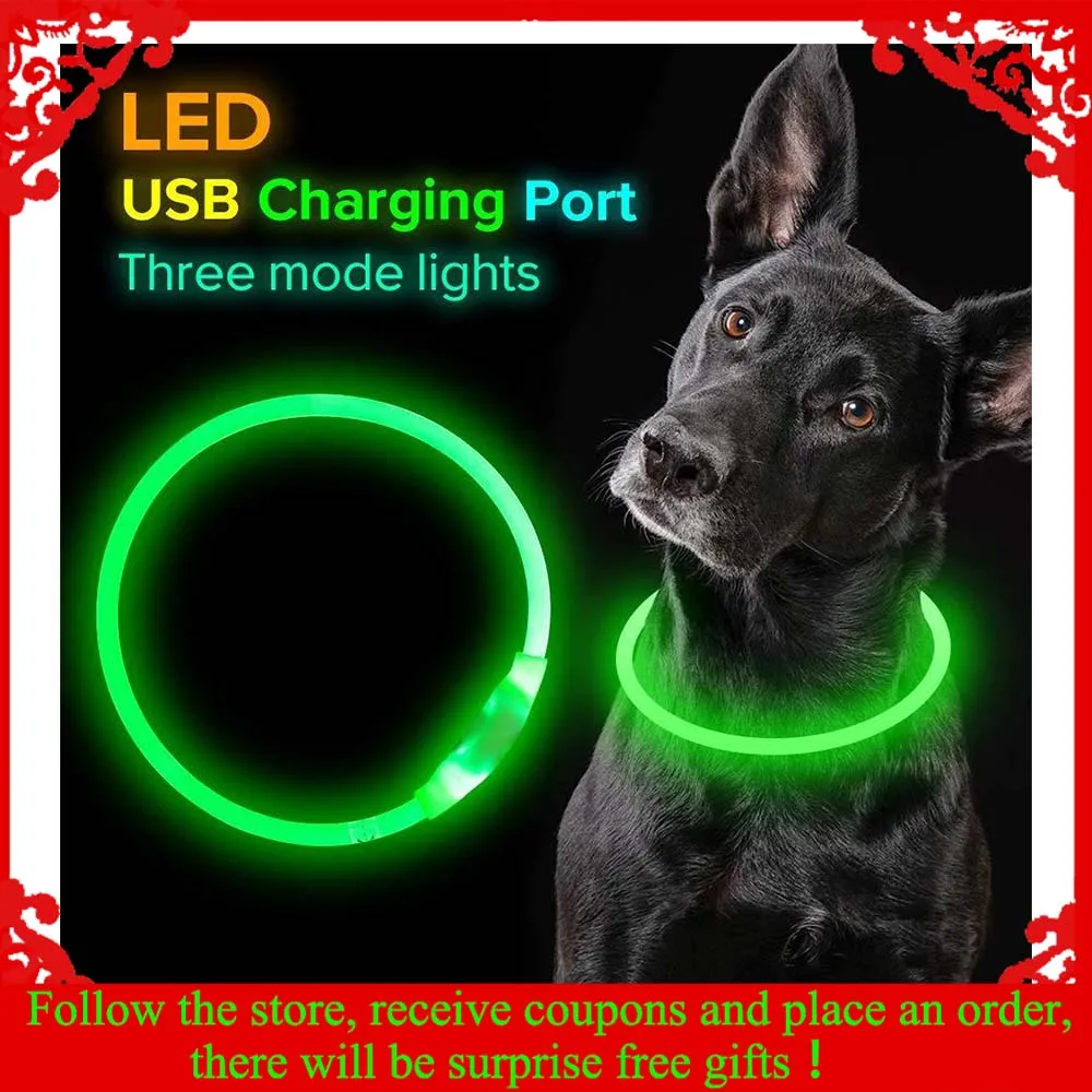 Pet-Flashing-Collar-USB-Rechargeable-Glowing-Necklace-Safety-Led-Collar ...