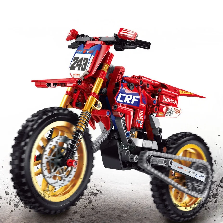 1:8 New Technical High-Tech Motorcycle Motocross CRF Model Building ...