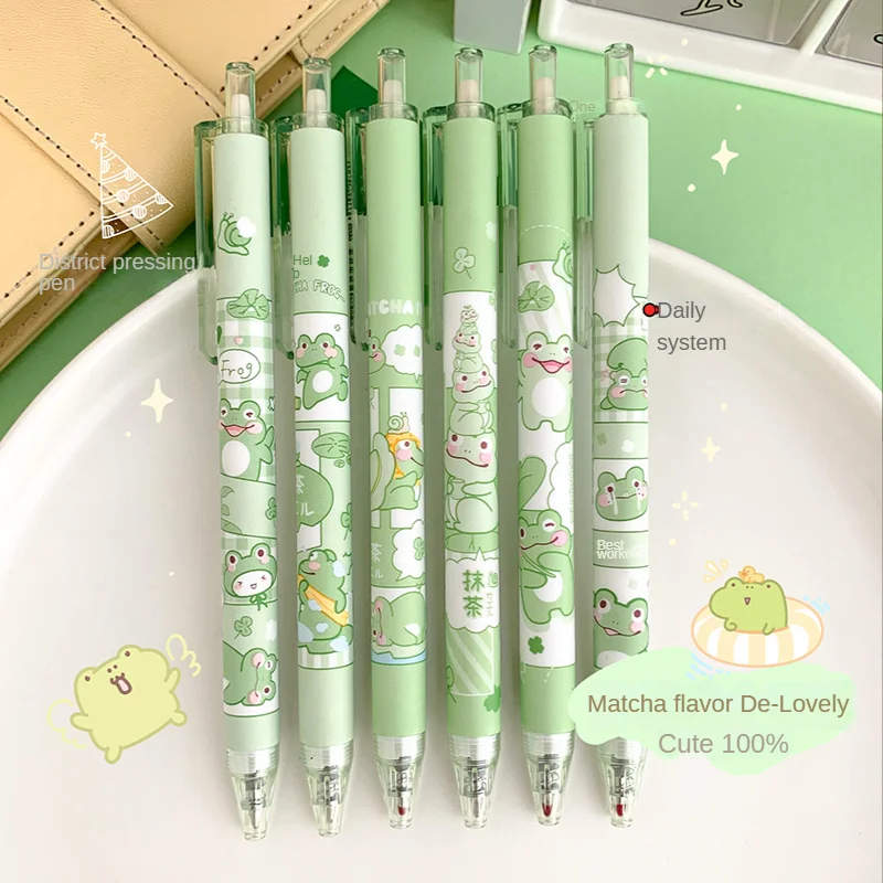 6pcs-Ins-New-Combination-Cute-Cartoon-High-Value-Push-Gel-Pen-Black-0 ...