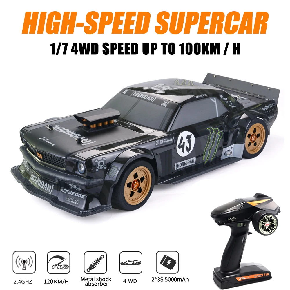 ZD Racing EX07 1/7 RC Car Frame DIY KIT Chassis Brushless Drift Super ...