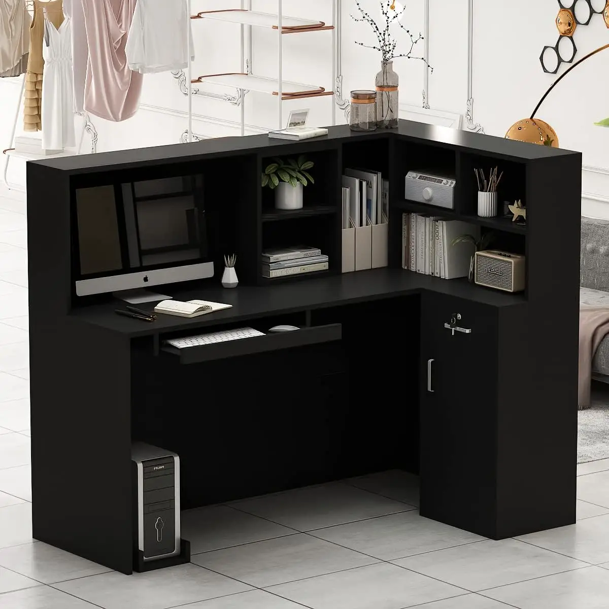 L-Shaped Reception Desk with Storage – Beyond Just Stationary