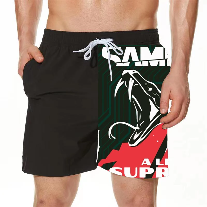 Trend-summer-muscle-beach-shorts-men-T-Shirt-3D-monster-Python-Printed ...