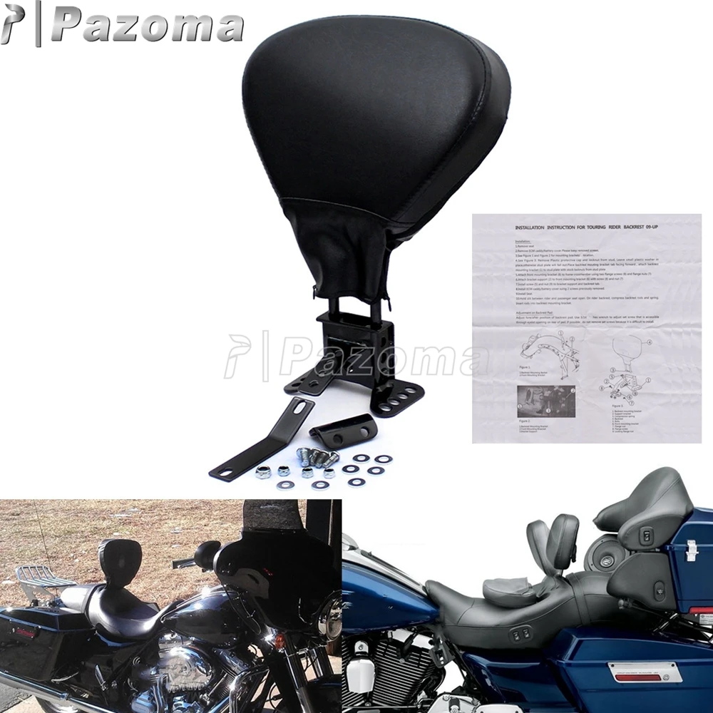 Adjustable-Motorcycle-Rider-Backrest-Pad-For-Harley-Touring-Road-King ...