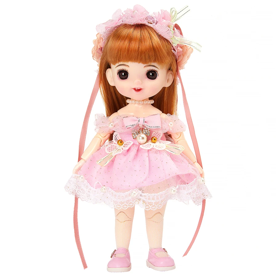 22-5cm-Fullset-Pink-Dress-BJD-Dolls-1-8-Bjd-Joint-Body-Doll-White-Skin ...