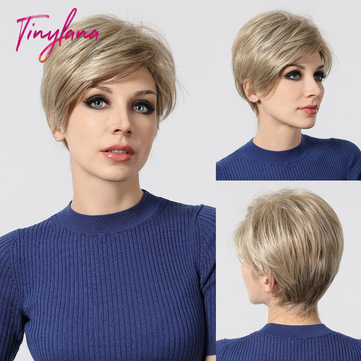 Short-Pixie-Cut-Blonde-Synthetic-Wigs-with-Bangs-for-White-Women ...