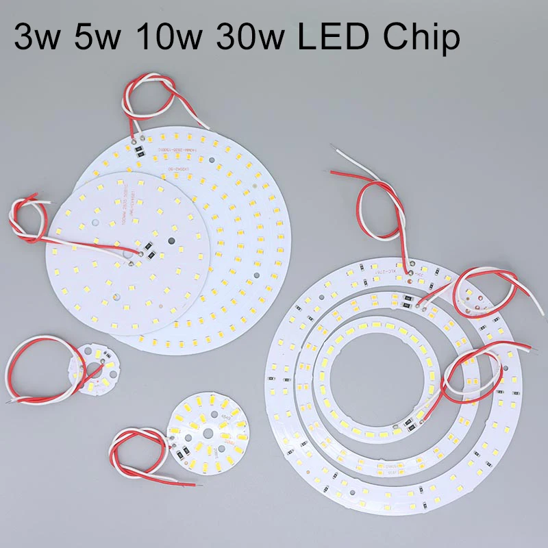 3W 5w 10w 30w LED Chip Bead Lights wire 5V Board Bulb Round ...
