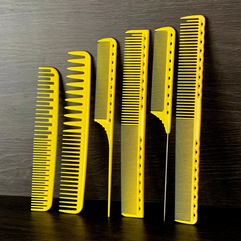 Yellow Hair Cutting Comb Hairdresser Professional Hairdressing Pointed ...