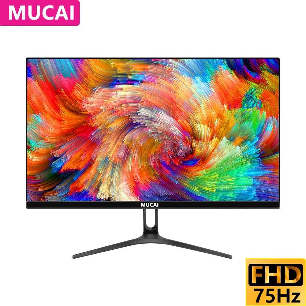 MUCAI N240E 24 인치 모니터, FHD 1080P 사무실 게임용 컴퓨터 디스플레이, MVA 라이트 스크린, HDMI ...