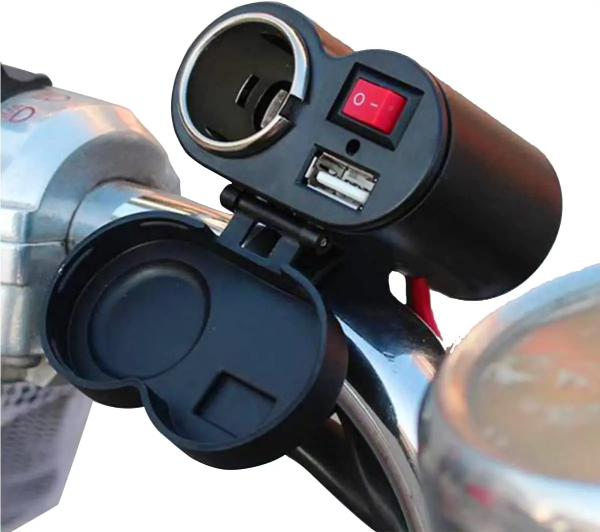 USB-Motorcycle-Handlebar-Charger-With-Lighter-Adapter-Power-Supply ...