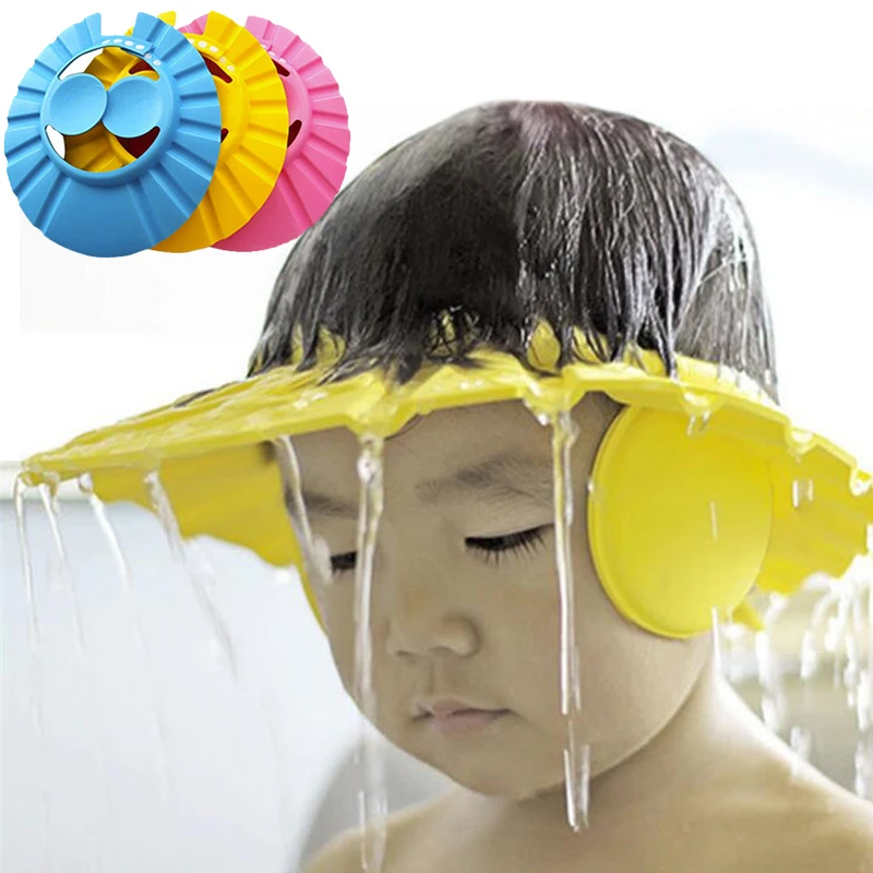 Safe Shampoo Shower Bathing Bath Protect Soft Cap Hat For Baby Wash ...