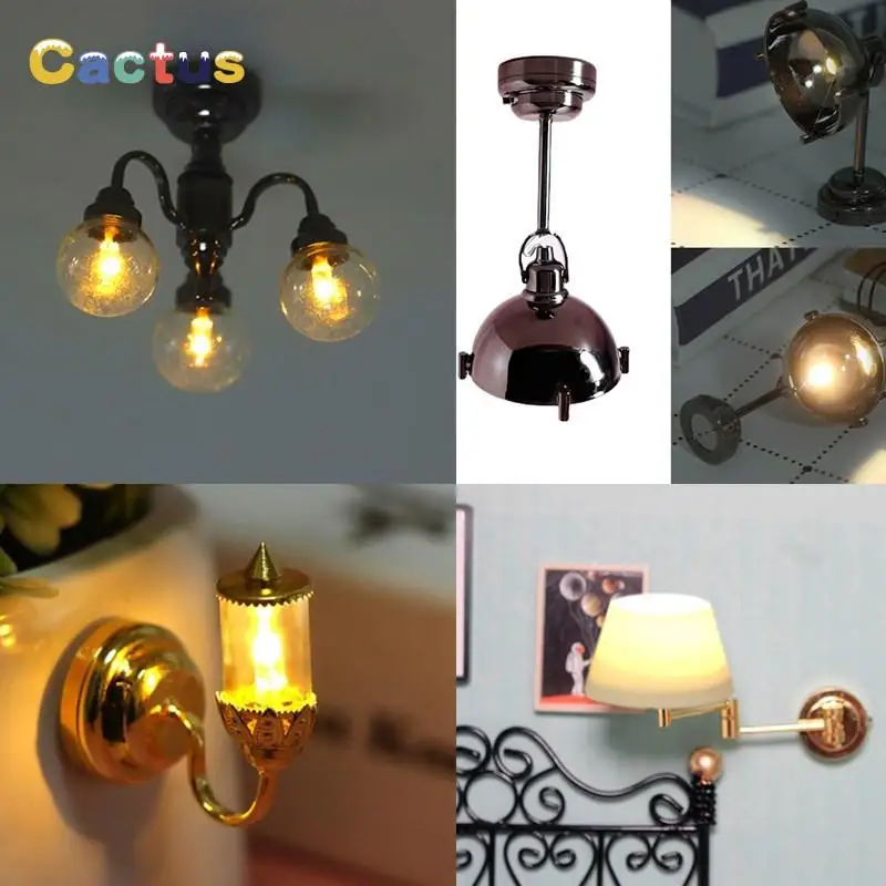 1PCS-1-6-1-12-Scale-Dollhouse-Lights-Miniature-LED-Wall-Sconce-Lamp ...
