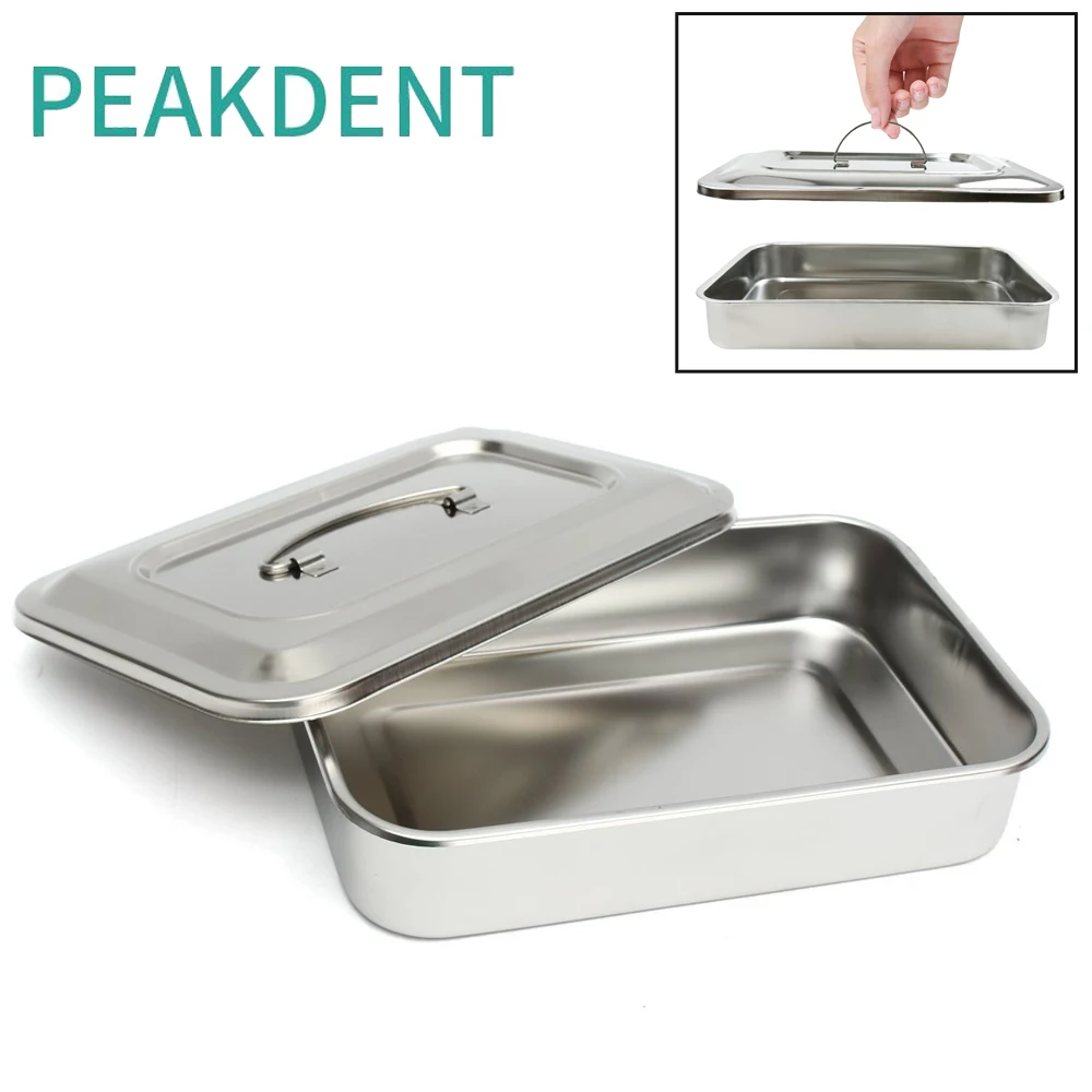 Dental Stainless Steel Disinfection Box With Lid Square Plate Box ...