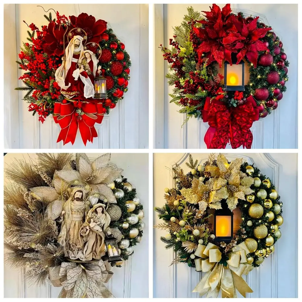 Corona-de-Navidad-sagrada-con-luces-artificiales-adornos-colgantes ...