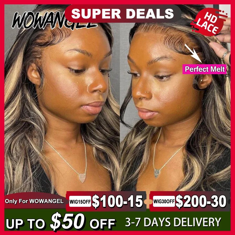 Wow-Angel-1B27-Ombre-Highlight-13x6-HD-Lace-Front-Wigs-Glueless-Body ...
