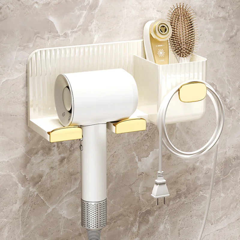 Light-Luxury-Hair-Dryer-Holder-No-Punching-Bathroom-Hair-Dryer-Storage ...