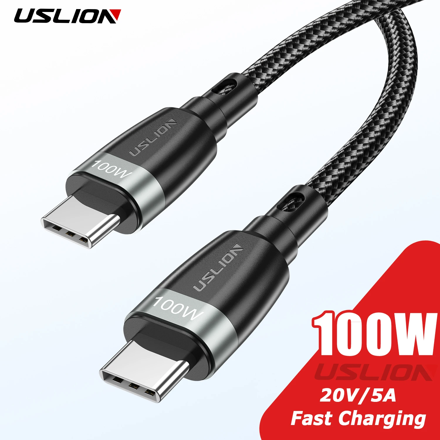 USLION 100W USB C To Type C Cable PD QC 4.0 Fast Charging Data Cord For ...