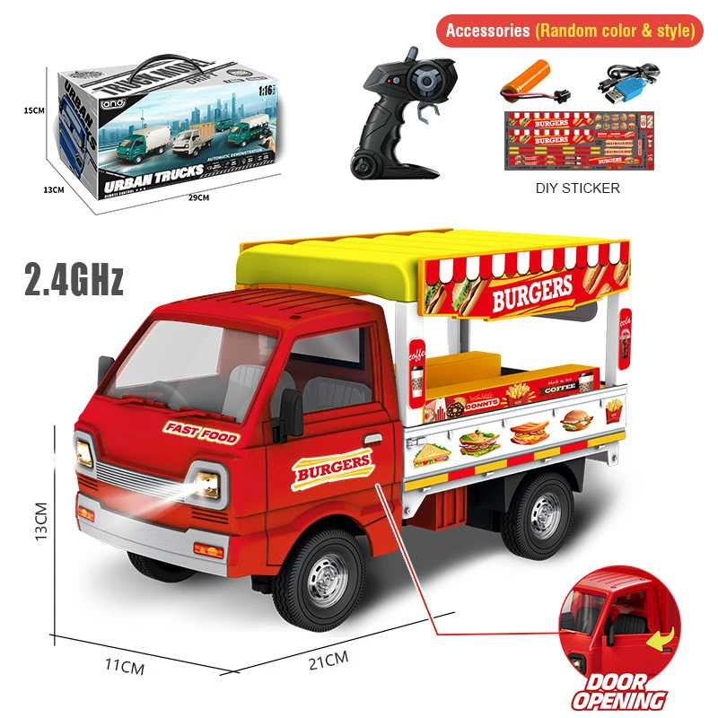 1/16 Remote Control Van Truck 2.4G 5CH Mini RC Car Children Toys Radion ...