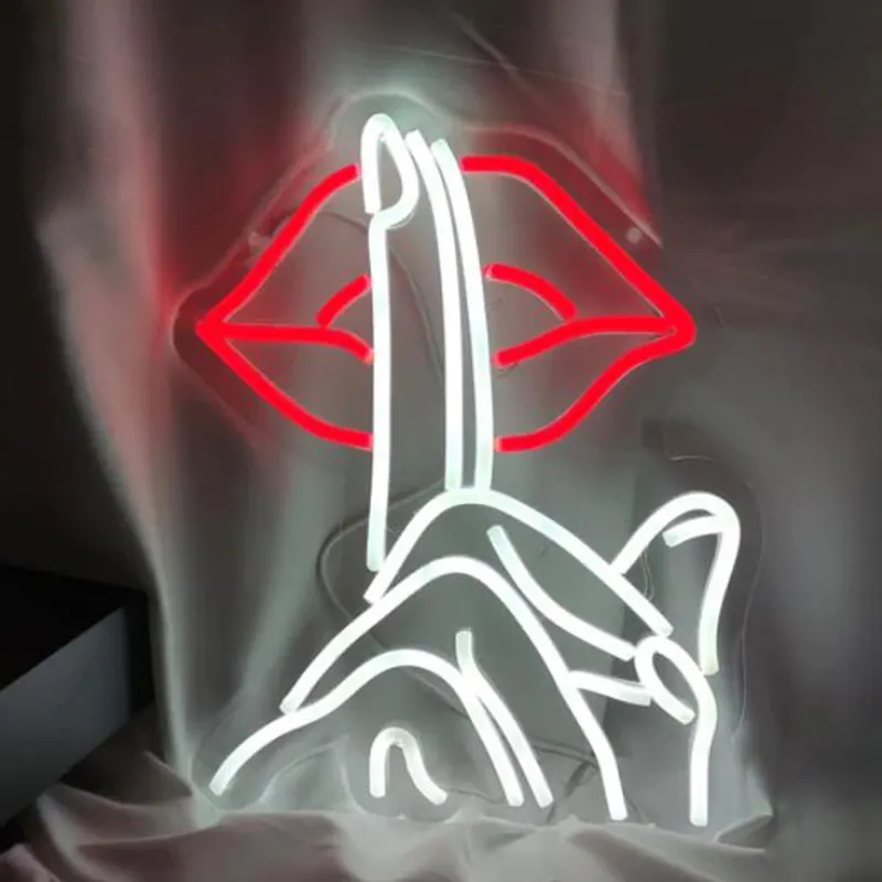 L-bios-secretos-e-dedos-neon-sign-shhh-neon-led-sinal-para-o-quarto ...