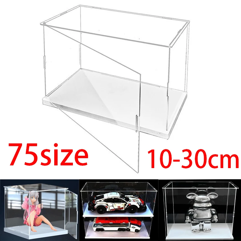 Openable-Clear-Acrylic-Display-Box-with-White-Base-for-Model-Toys ...