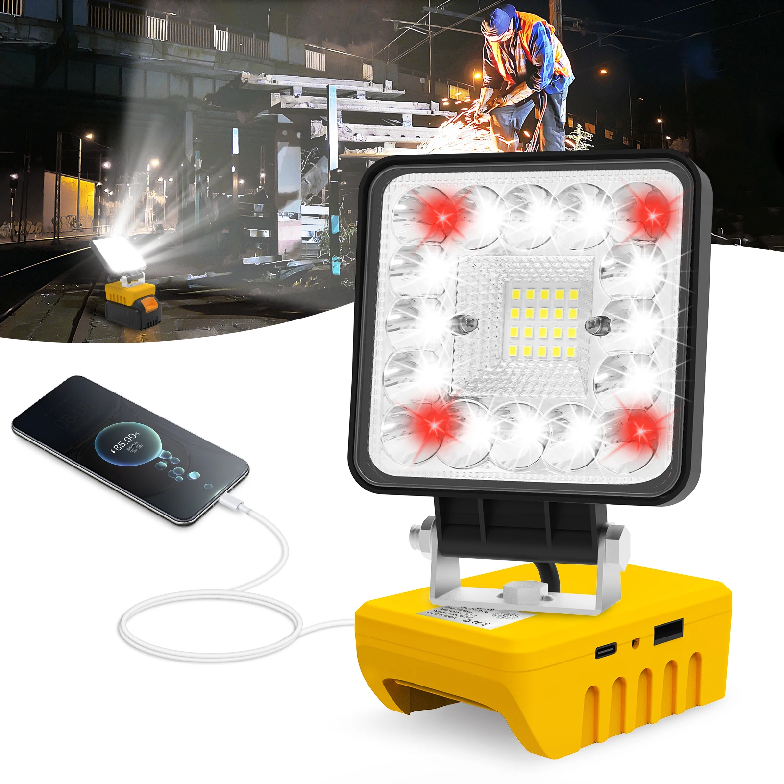 36LED-For-Dewalt-Tool-Lamp-LED-Work-Light-Portable-Flashlight-Outdoor ...