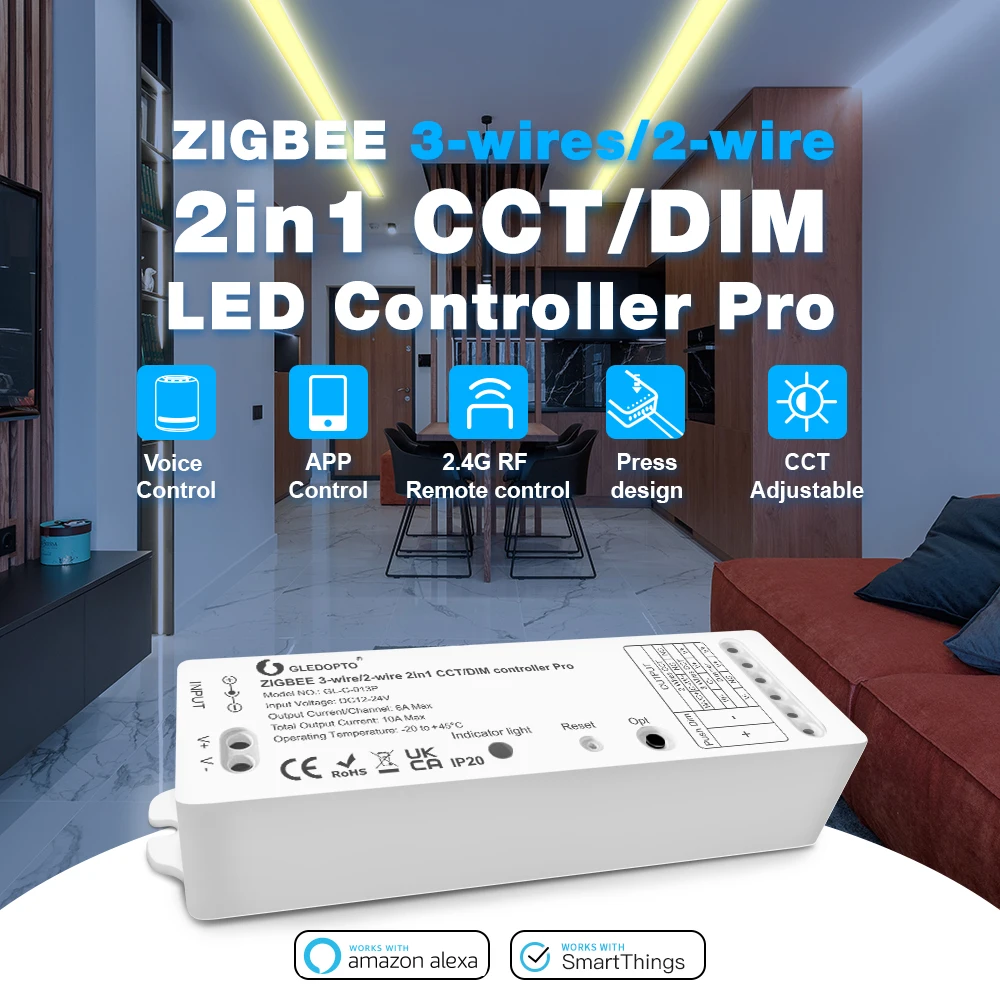 Led Controller 24v GLEDOPTO RGBW CCT WiFi LED Strip Light Control Tuya ...