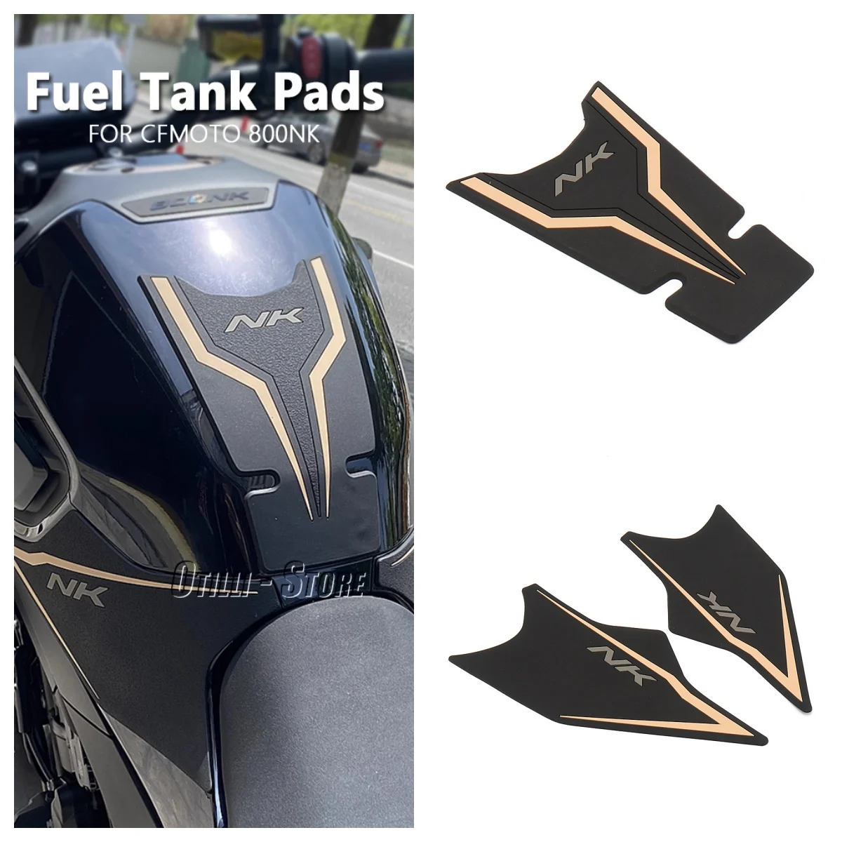 New Motorcycle Rubber Fuel Tank Pad Non-slip Gas Tankpad Protector ...