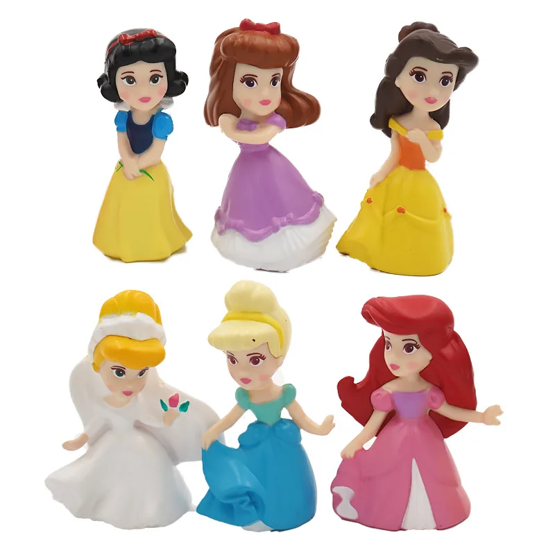 5cm-6pcs-Set-Snow-White-Princess-Mermaid-Belle-Cinderella-Cartoon ...
