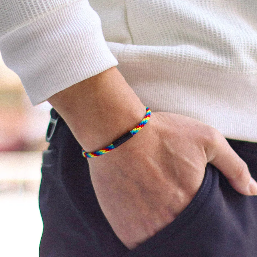 Multicolor Braided Rope Bracelet Men Handweaven Detachable Clasp Wrap ...