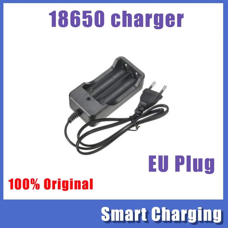 18650 Battery Charger Us Eu Au Uk Plug 2 Slots Smart Charging Safety Fast Charge 18650 Li-ion ...