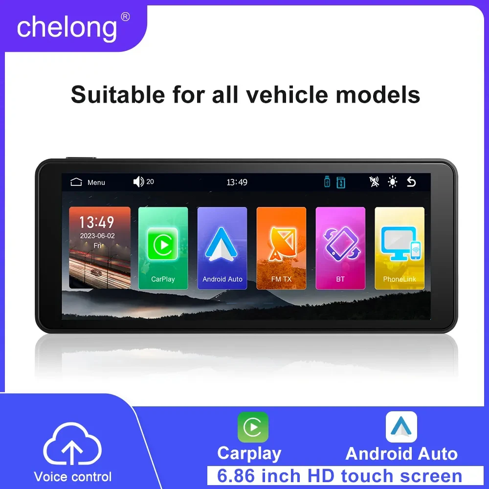 Portable 6.86 Inch Car Multimedia Player Carplay Android Auto Monitor ...