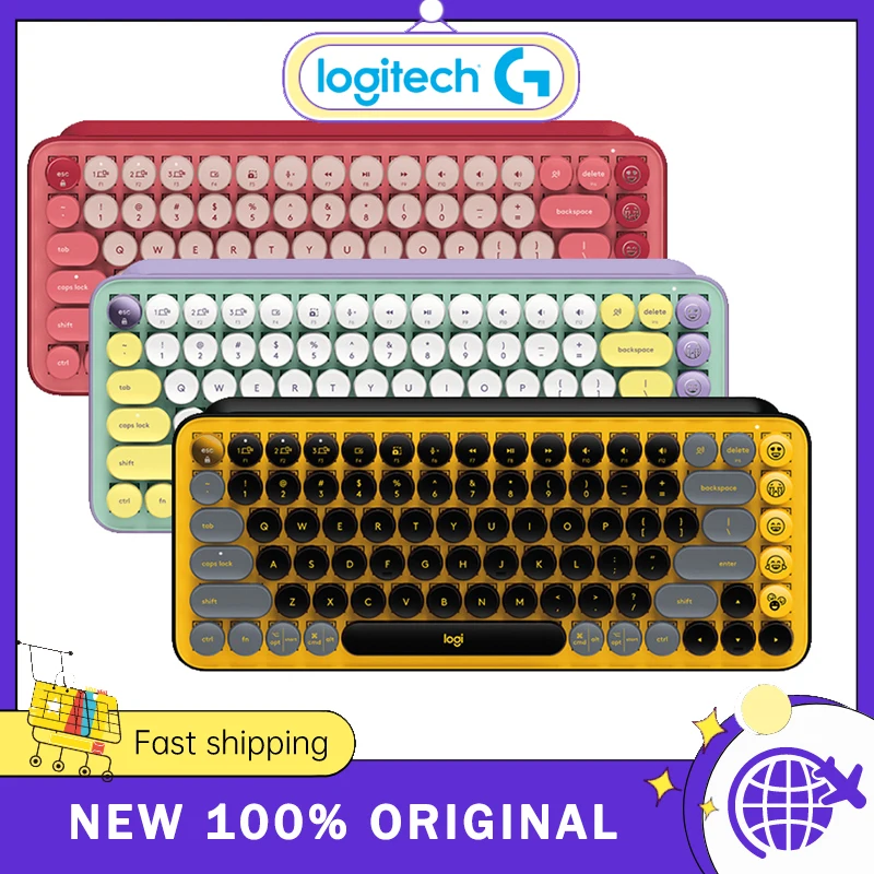 Logitech POP KEYS Wireless Portable Mechanical Keyboard Bluetooth ...