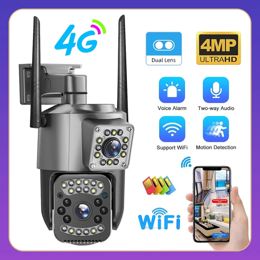 Wi-Fi-4G-SIM-Card-4K-4MP-HD-CCTV-Camera-Outdoor-IP-Security-Camera ...