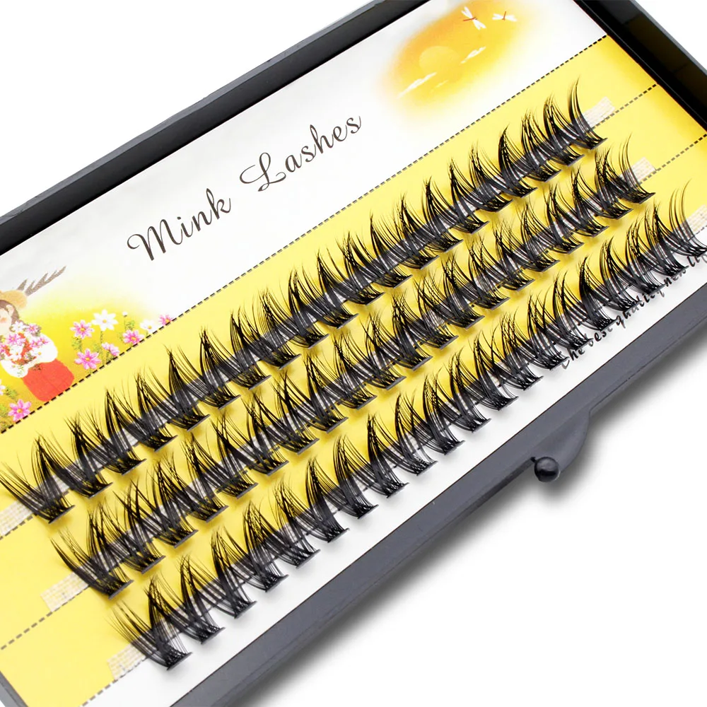 V Shape Mink Phoenix Tail False Eyelashes Extension Thick Cluster Fake ...