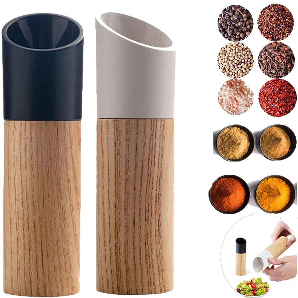 Wooden-Salt-and-Pepper-Mill-Nordic-Handheld-Seasoning-Grinder-Bottle ...