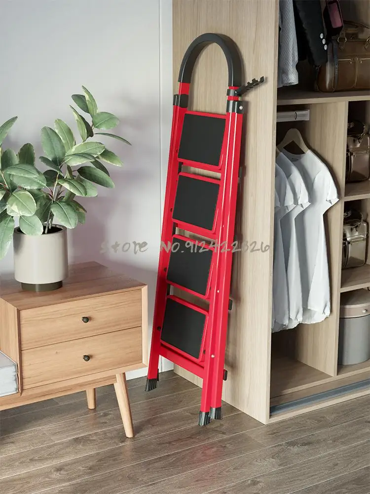 Wooden Four Step Ladder Closet