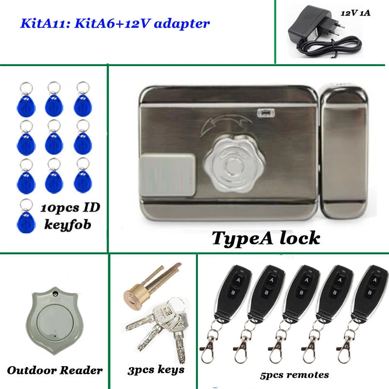 12v Remote Control Electric Motor Lock Wireless Rim Lock 125khz Rfid ...