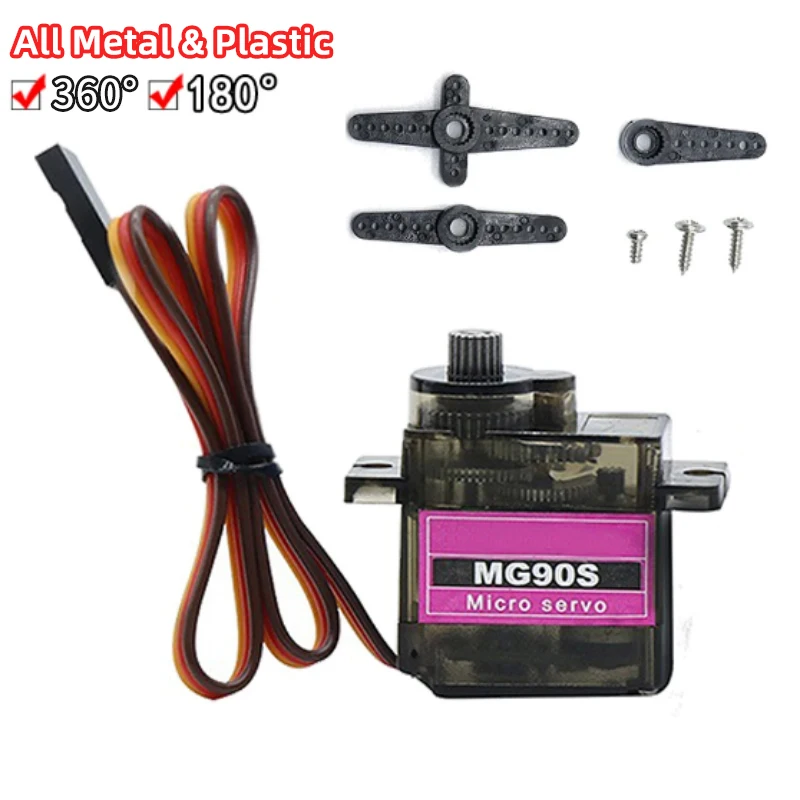 MG90S Metal & Plastic Gear 9G Servo Upgraded Version For Rc Helicopter ...