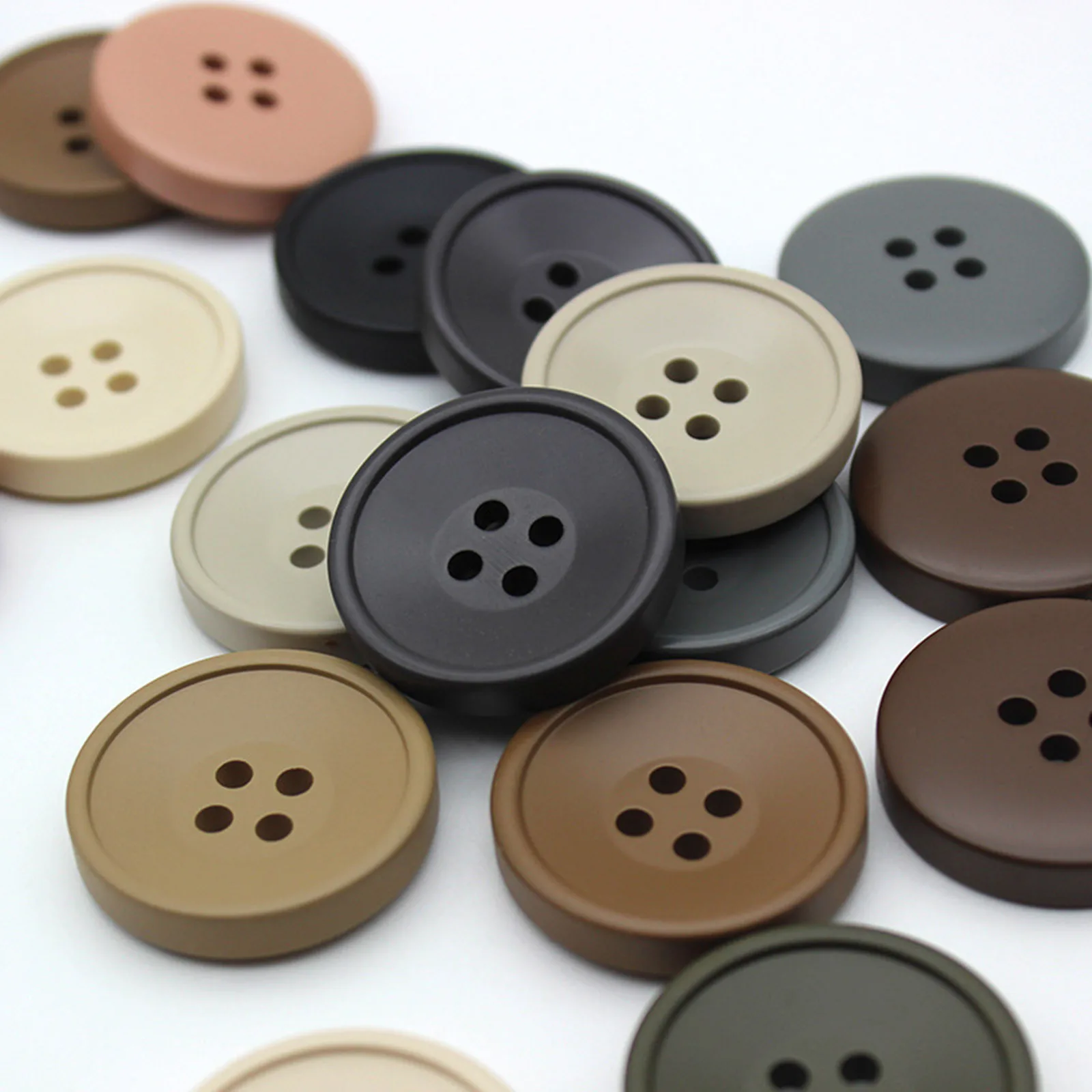 10PCs-21-25-30mm-Resin-Sewing-Buttons-Scrapbooking-4-Holes-Round-Button ...