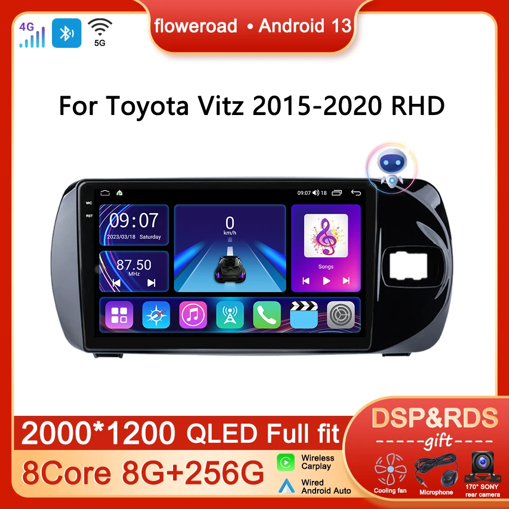 8GB-256G-Android-13-For-Toyota-Vitz-2015-2016-2020-Touch-Screen-Car ...