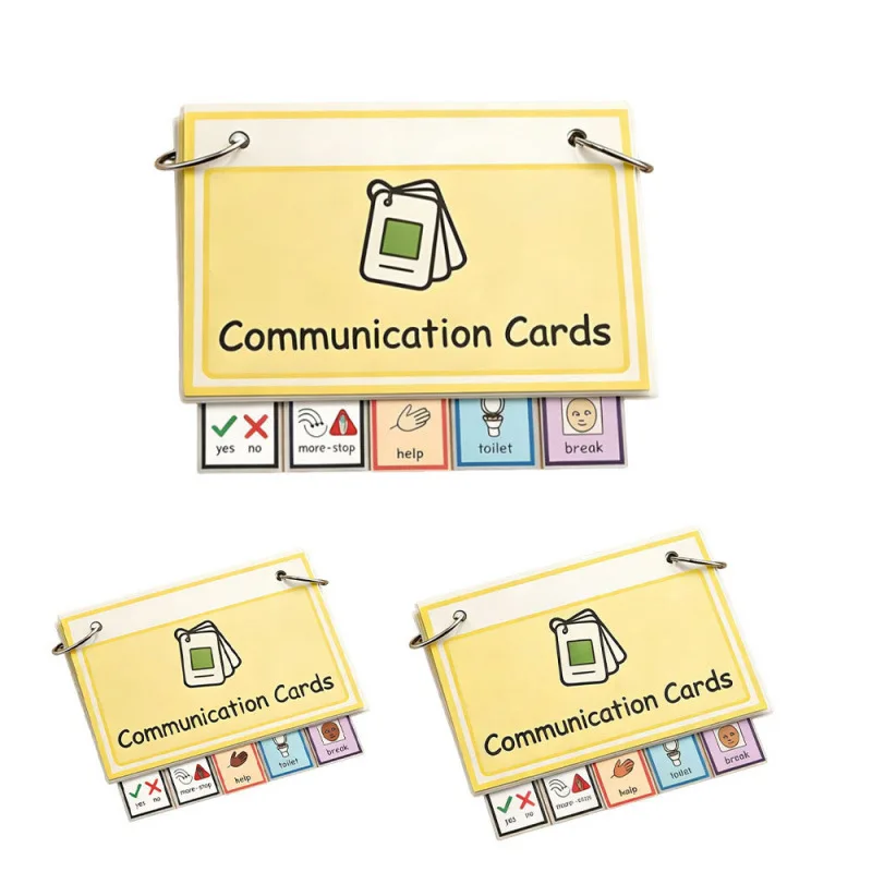 Visual Communication Cards - Portable AAC Flip Book for Nonverbal Kids ...
