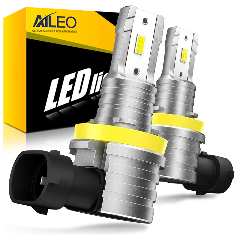 Aileo 車用ヘッドライト用LED電球,新品,2ユニット,h8,h11,9005 hb3,9006 hsp,h4,h7,6500k,白,超高輝度,12000lm| | - AliExpress
