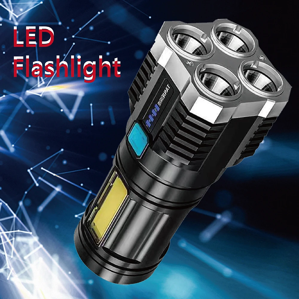 3W-High-Power-Flashlight-4-LED-Floodlight-with-High-low-Flash-Side ...