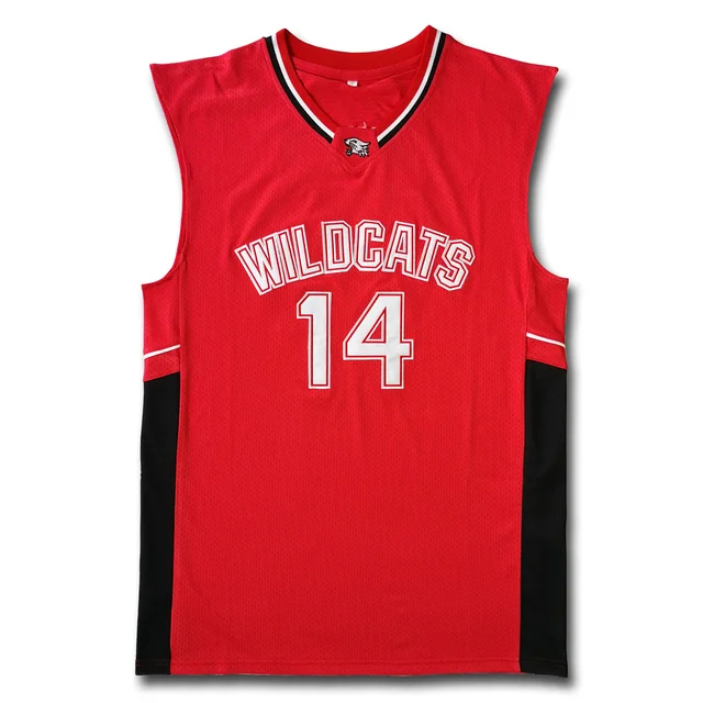 14 Zac Efron Troy Bolton East High School Wildcats white red blue black ...