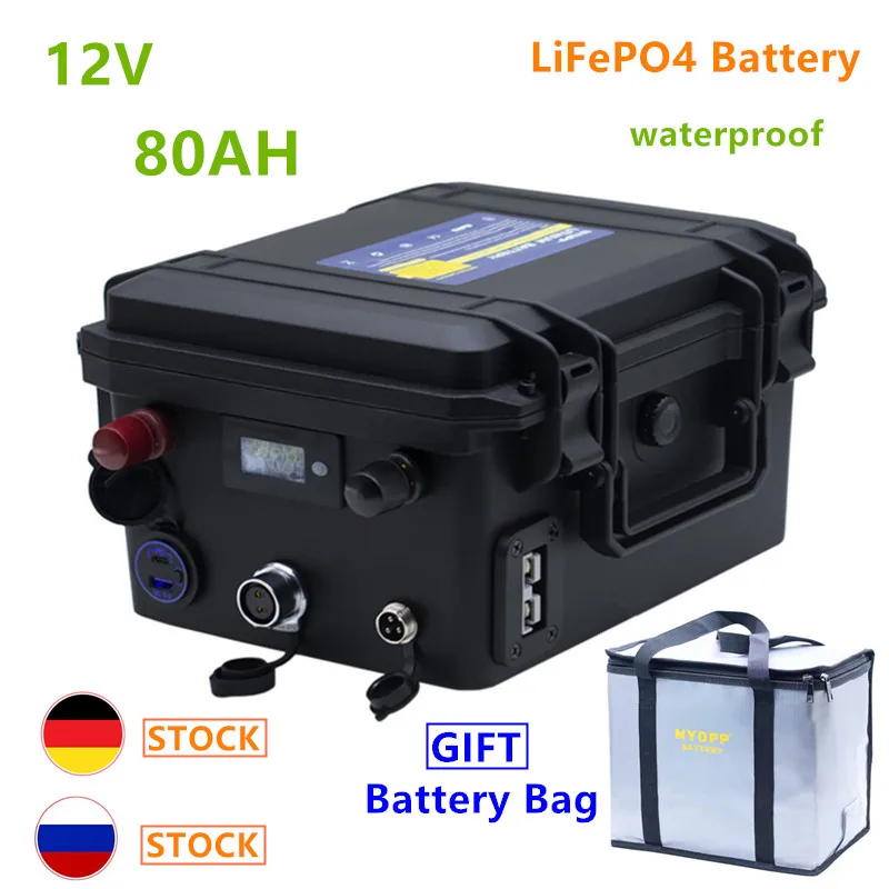 12V LiFePO4 Battery 80AH battery pack waterproof 12v 80AH lifepo4 ...
