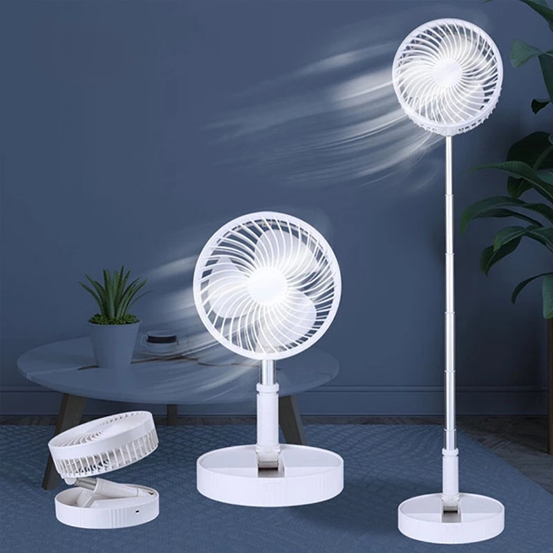 ZK Portable Fan USB Rechargeable Folding Telescopic Floor Standing Fan ...