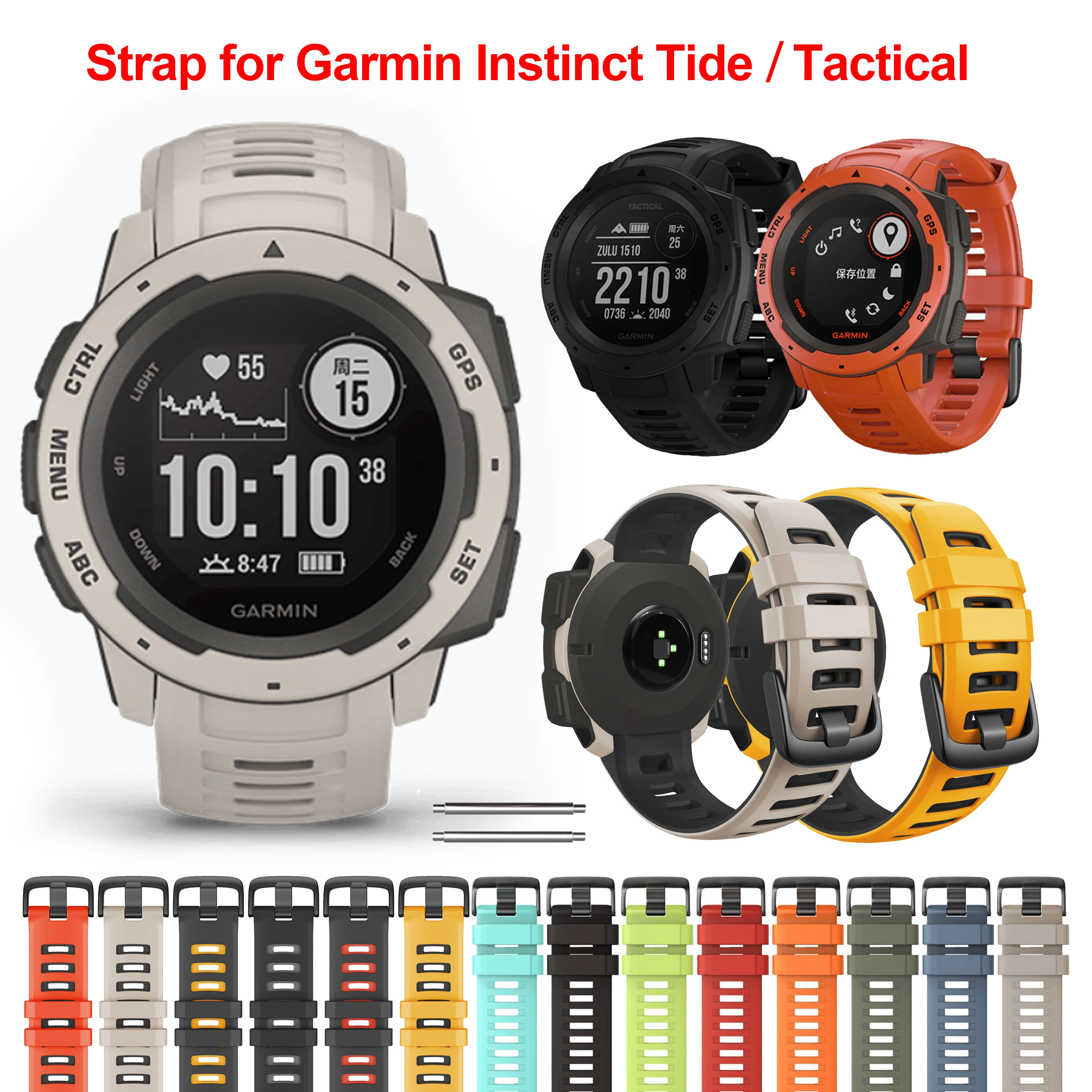 Correa de silicona para reloj inteligente Garmin Instinct Solar ...