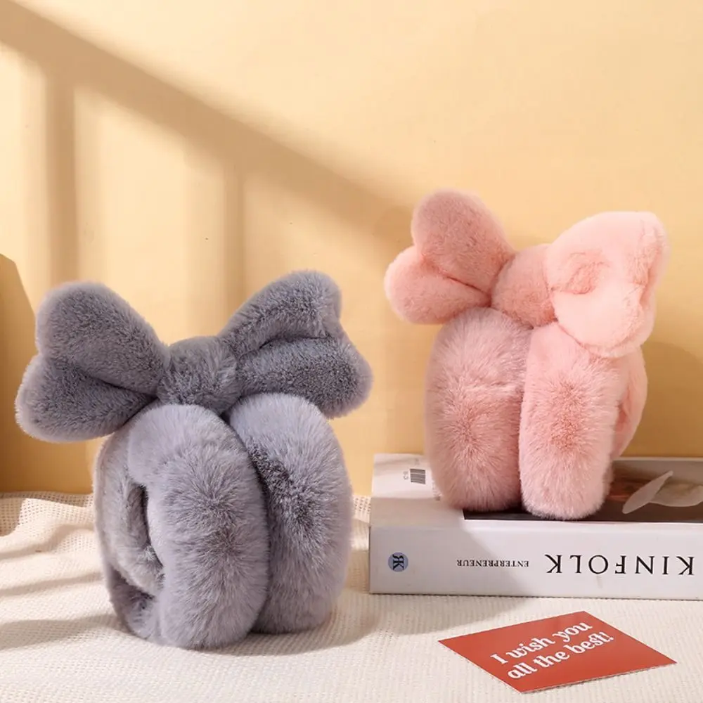 Foldable-Plush-Earmuffs-kawaii-Ear-Protection-Wind-Proof-Bowknot-Ear ...