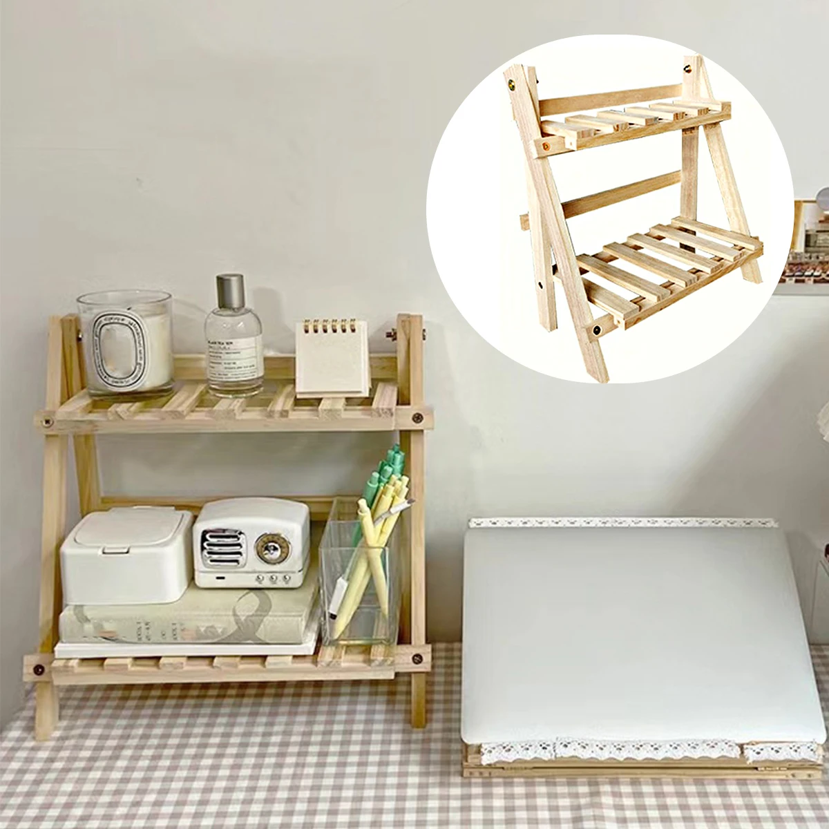 ins-Style-Wooden-Desktop-Storage-Rack-Double-Layers-Storage-Rack ...