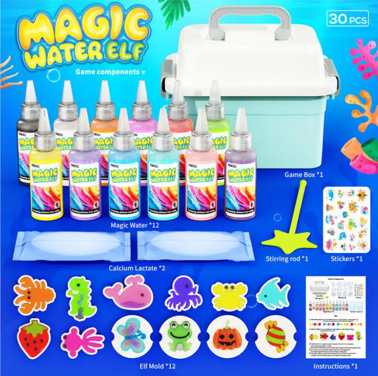 Magic Gel Water Beads Toy: 12-Pack DIY Fairy Garden Kit with Molds ...