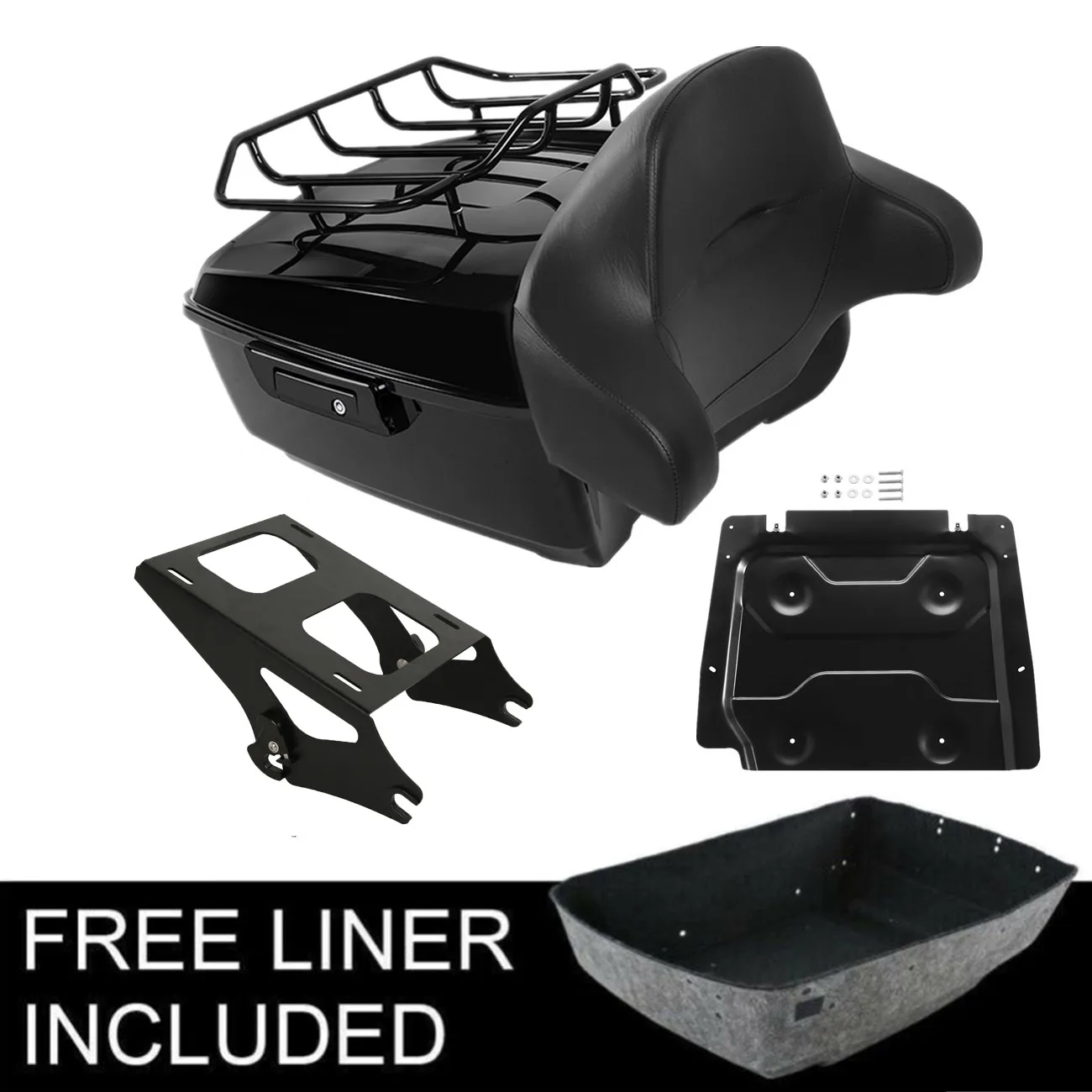 King-Pack-Trunk-2-Up-Mount-Rack-For-Harley-Tour-Pak-Street-Glide-Road ...